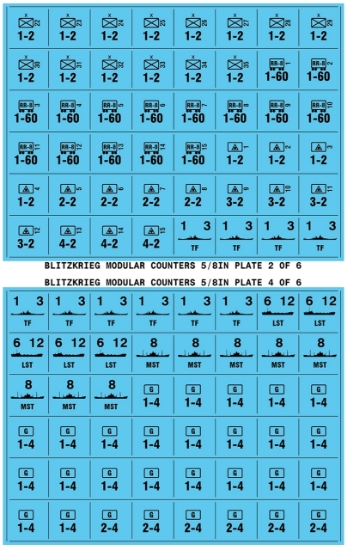 Camelot Games. Blitzkrieg Modular Counters 5/8in - by the sheet/color
