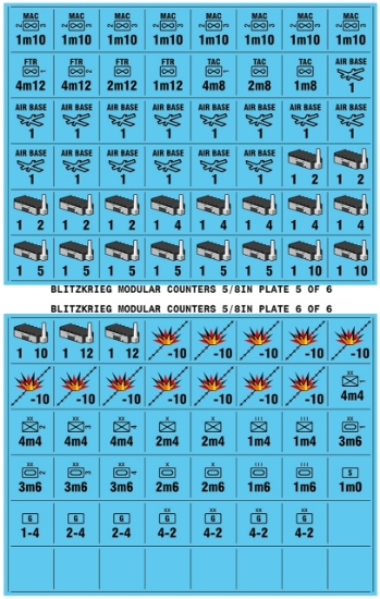 Camelot Games. Blitzkrieg Modular Counters 5/8in - by the sheet/color