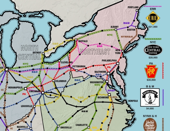 Camelot Games. Rail Baron Map